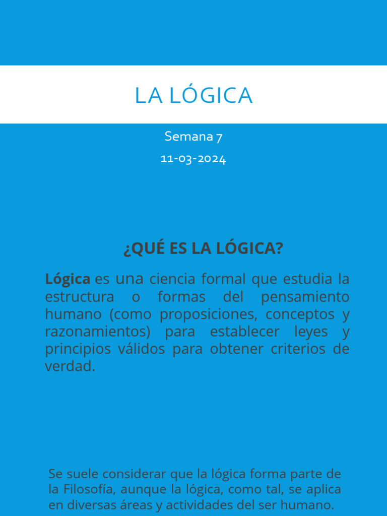 Clase 7 La Lógica 11-03-2024 | PDF | Principio | Razón