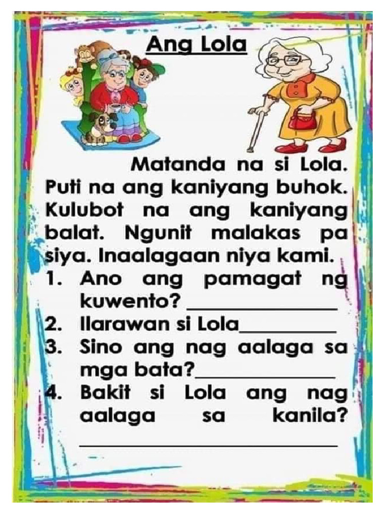 Filipino Reading Comprehension (Part 1) | PDF