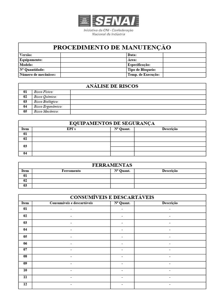 Procedimento de Manutencao | PDF