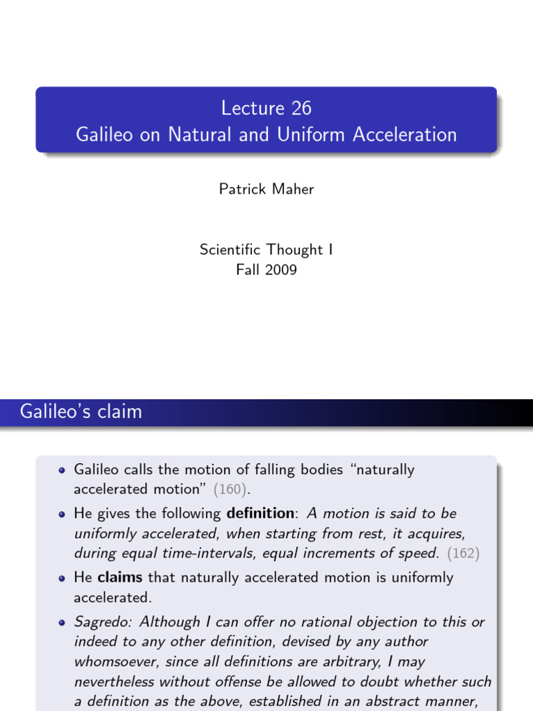 Galileo 2 | PDF | Galileo Galilei | Acceleration