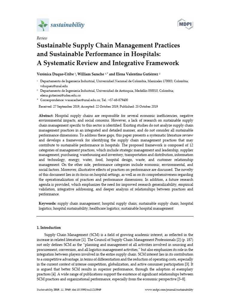 Sustainable Supply Chain Management Practices and | PDF | Supply Chain ...