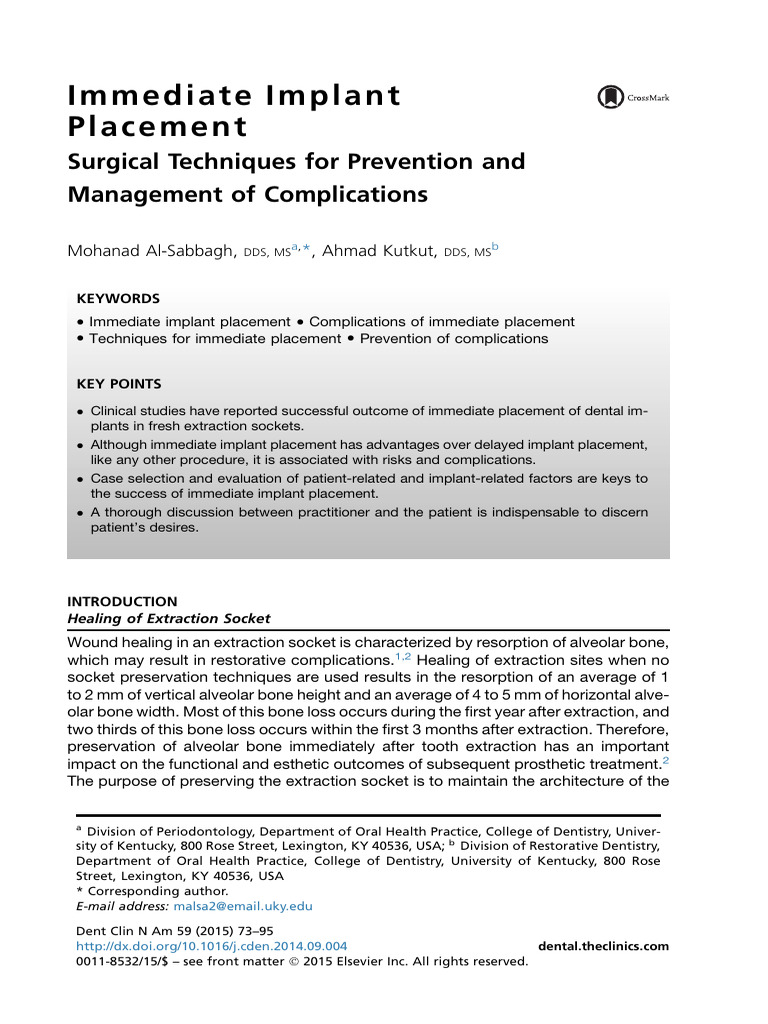 Immediate Implant | PDF | Dental Implant | Human Tooth