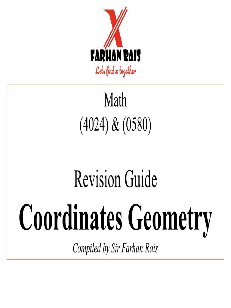 Coordinates Geometry Notes | PDF