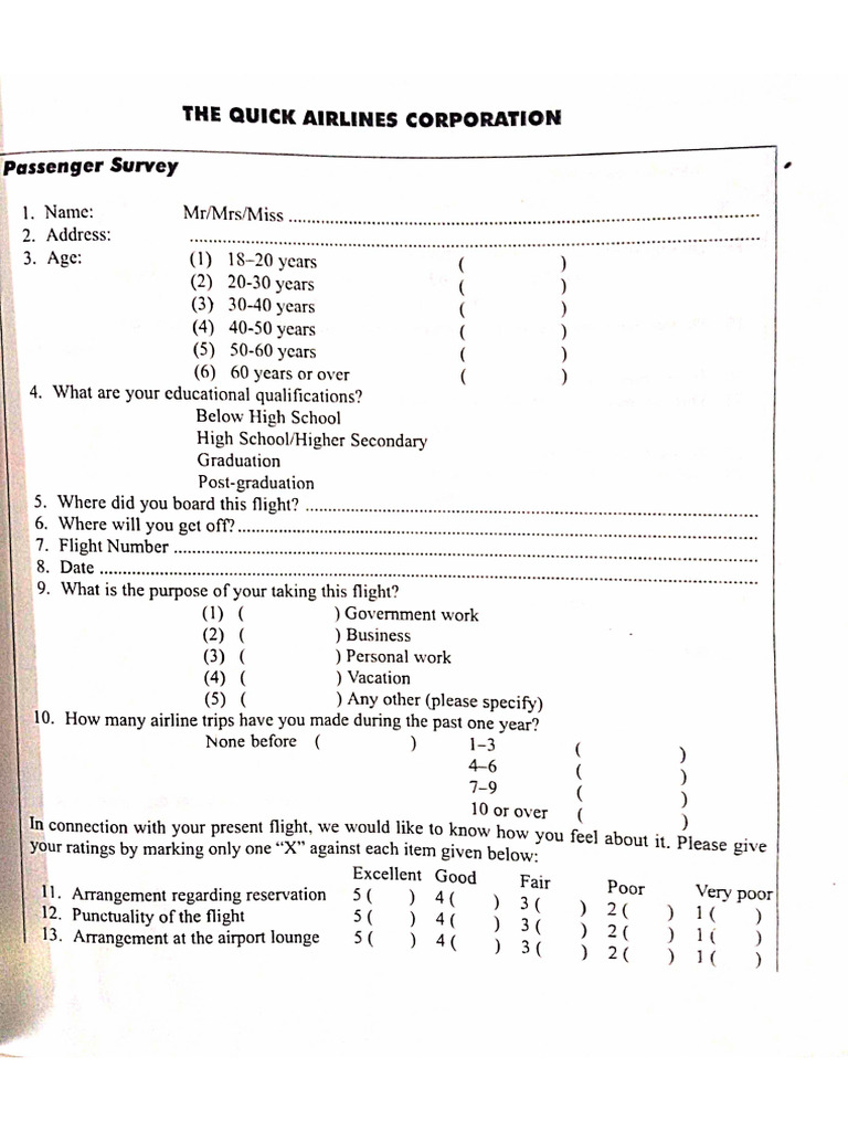 BRM Questionaire | PDF