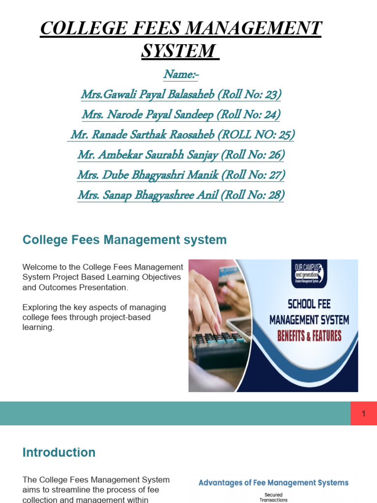 College Fees Management System | PDF | Project Based Learning | Project ...