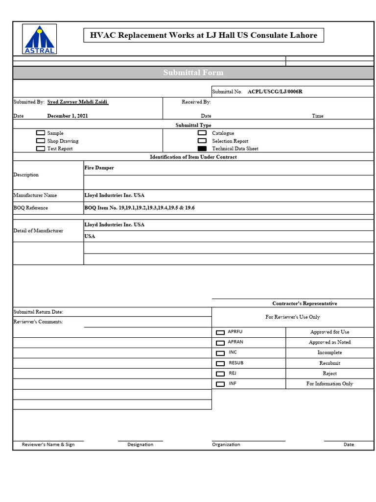 07b- Submittal | PDF | Building Technology | Engineering