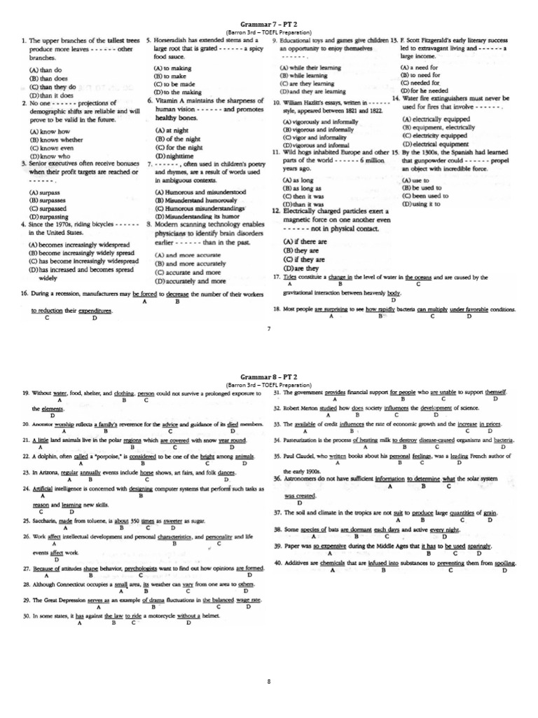 TOEFL Prep Pre-Test | PDF