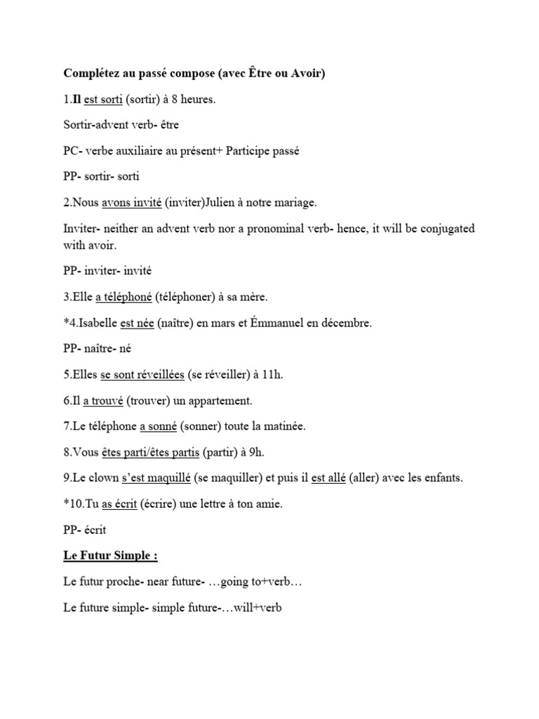 Le Futur Simple | PDF | Verbe | Linguistique