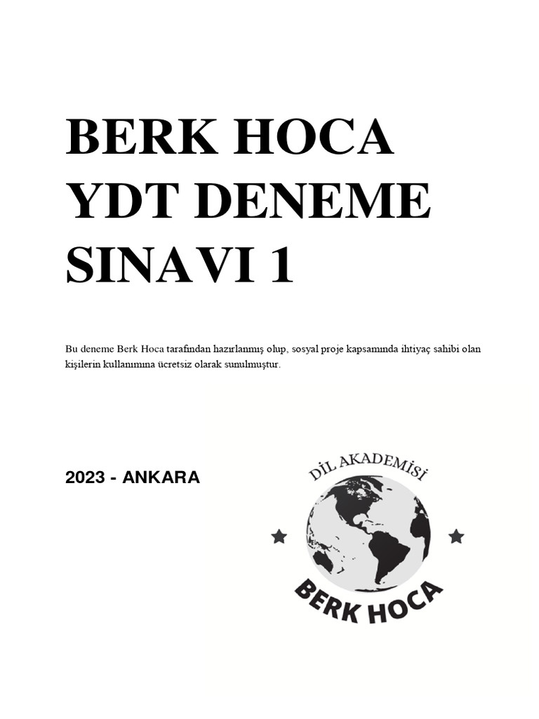 Berk Hoca 1.deneme | PDF | Anxiety Disorder | Mental Disorder