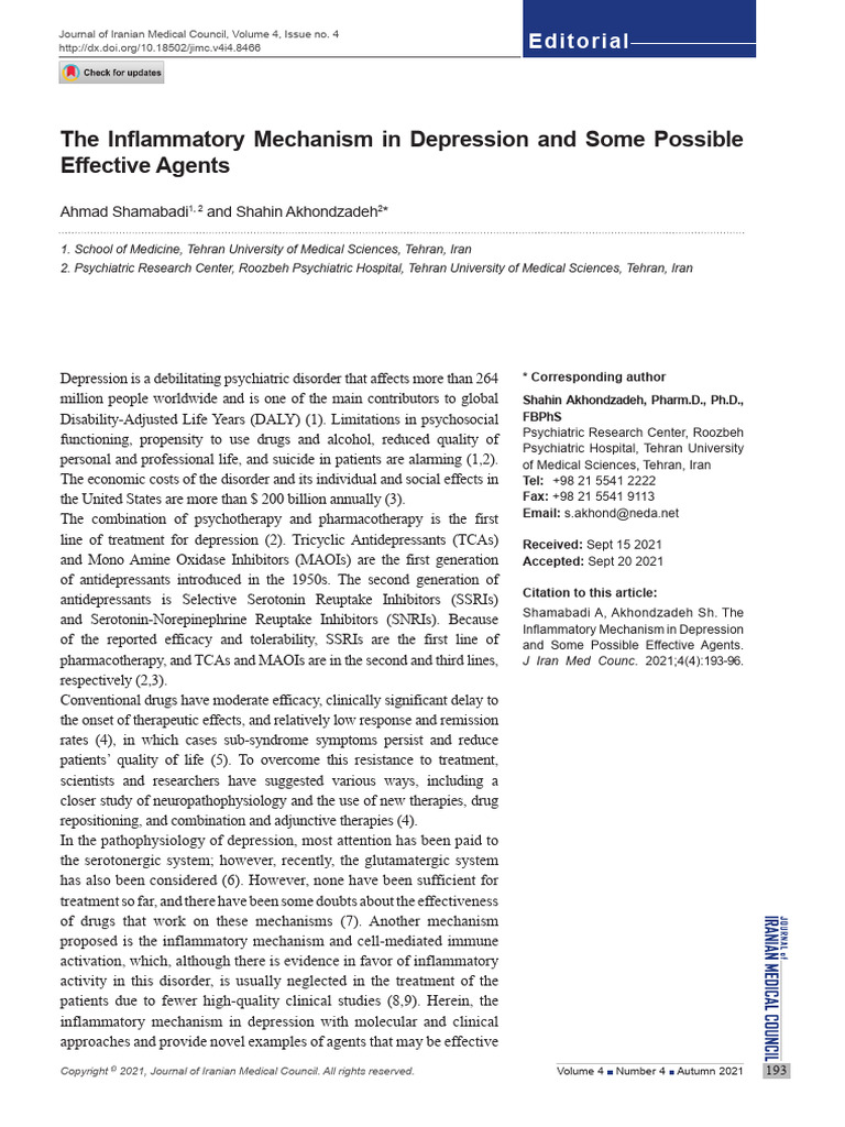 JIMC - Volume 4 - Issue 4 - Pages 193-196 | PDF | Antidepressant ...