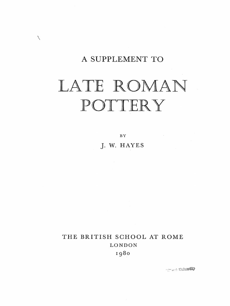 J.hayeS-Late Roman Pottery Supplement 1980 | PDF