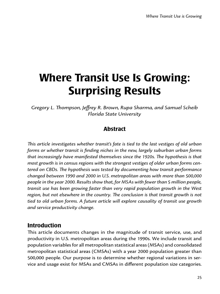 Where_transit_use_is_growing_surprising (1) | PDF | Transport