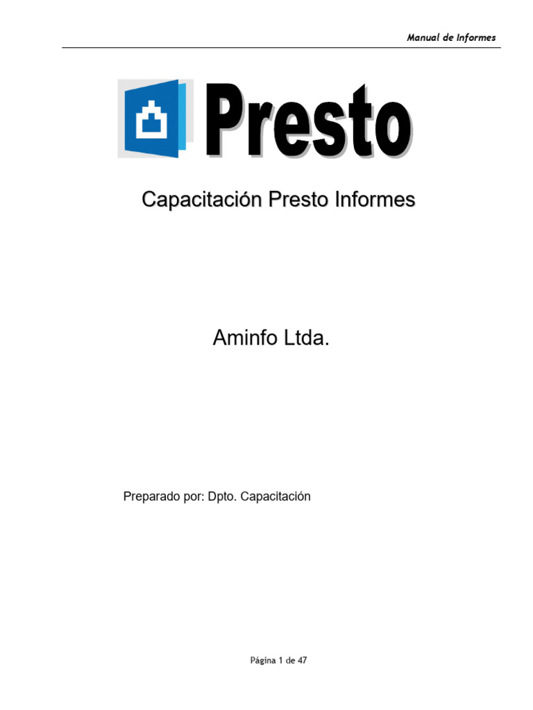 Manual de Informes Presto | PDF | Información | Variable (informática)