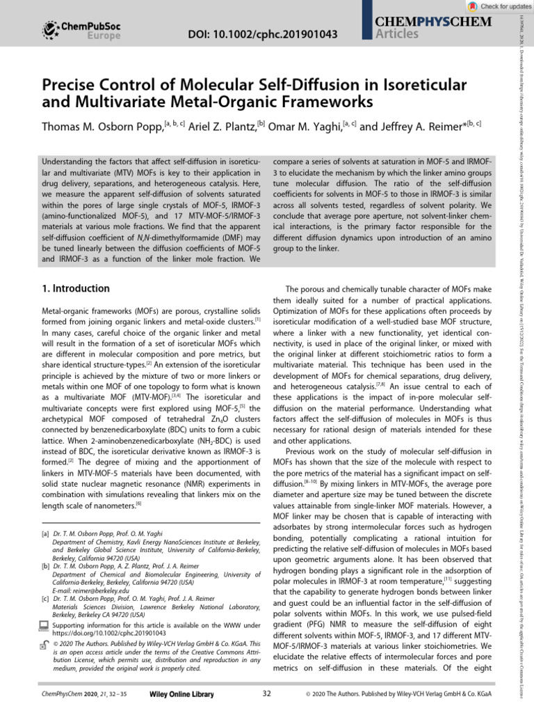 2019 - ChemPhysChem - Osborn Popp - MTV Precise Control of Molecular ... 2019 - ChemPhysChem - Osborn Popp - MTV Precise Control of Molecular ...
