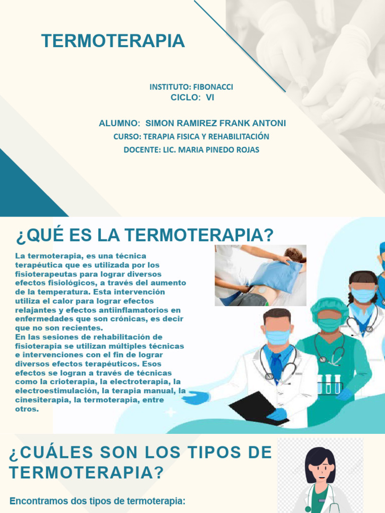Tipos y Aplicaciones de Termoterapia | PDF | Terapia física | Medicina ...