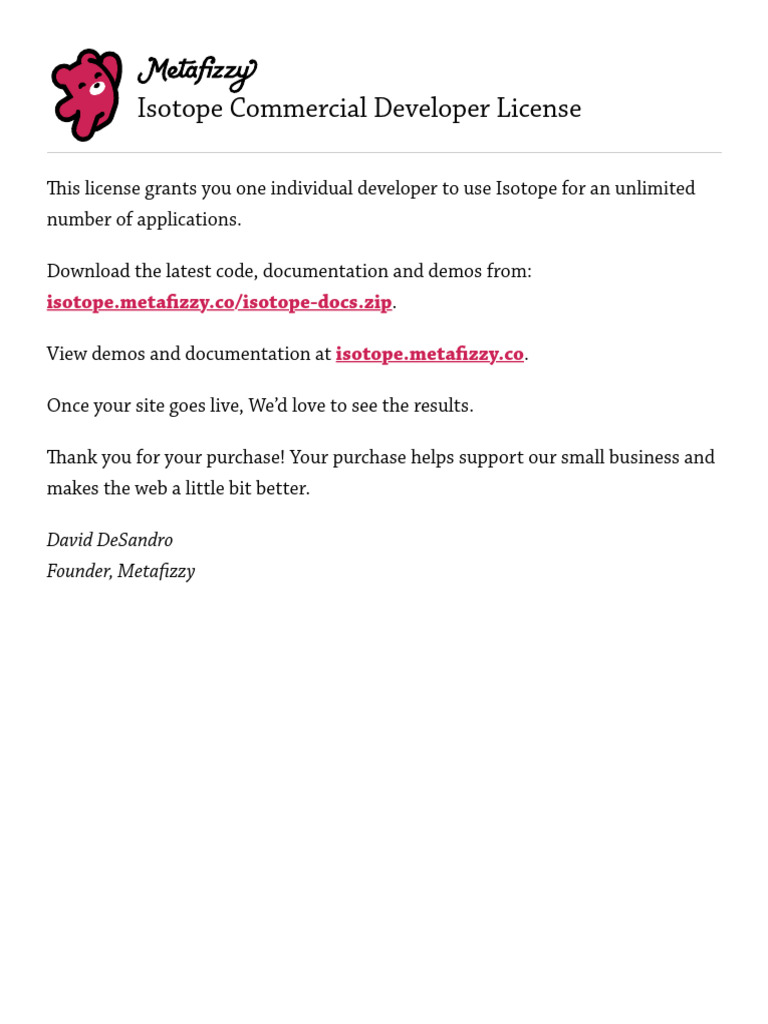 Isotope Commercial Developer License | PDF | Indemnity | Application Software