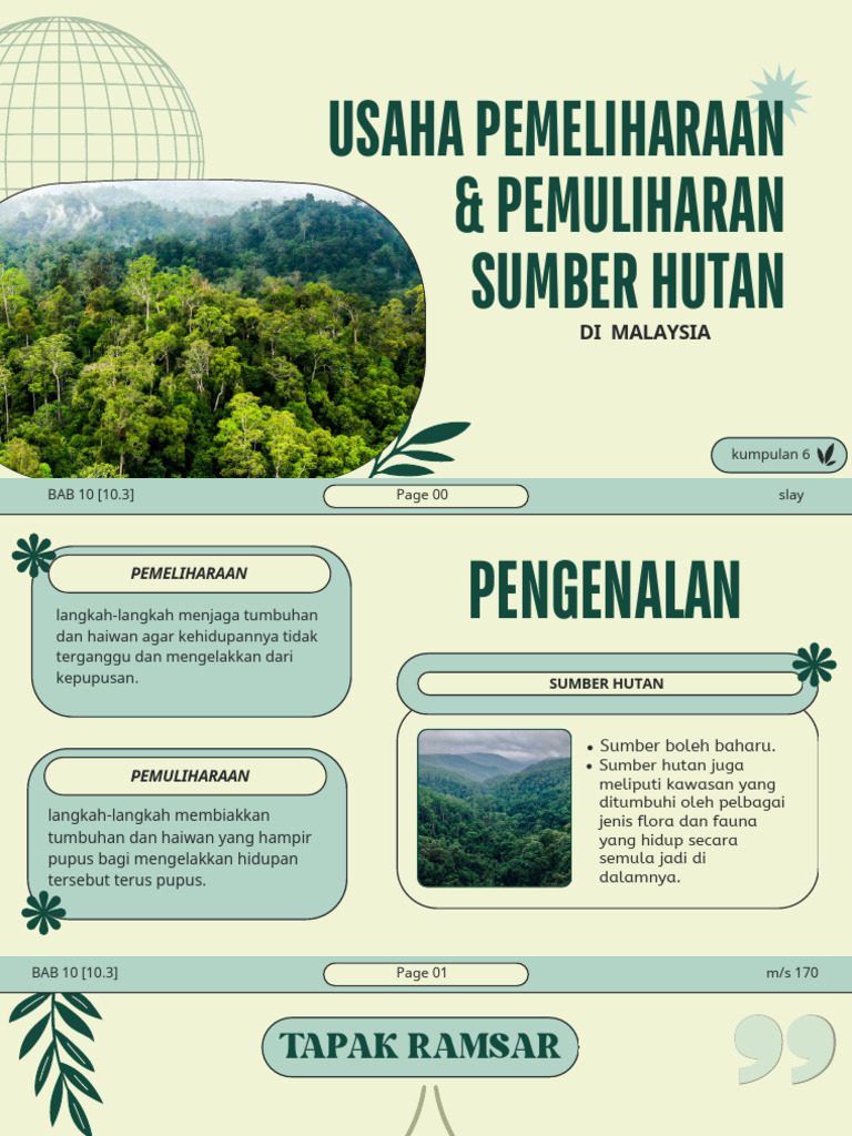 Usaha Pemeliharaan & Pemuliharaan Sumber Hutan | PDF