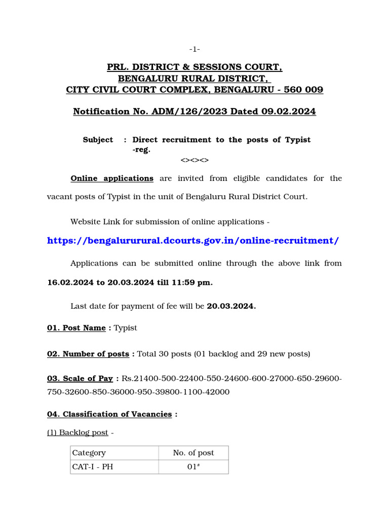 Prl. District & Sessions Court, Bengaluru Rural District, City Civil Court Complex, Bengaluru ...