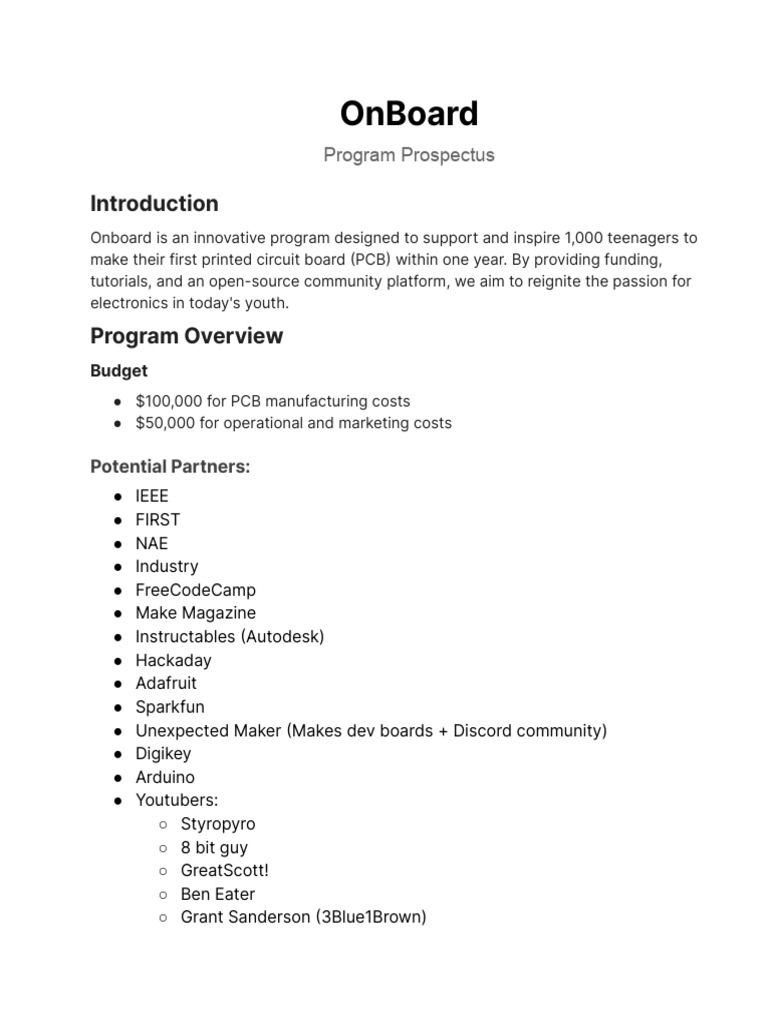 Program Prospectus - Onboard | PDF | Printed Circuit Board | Computing