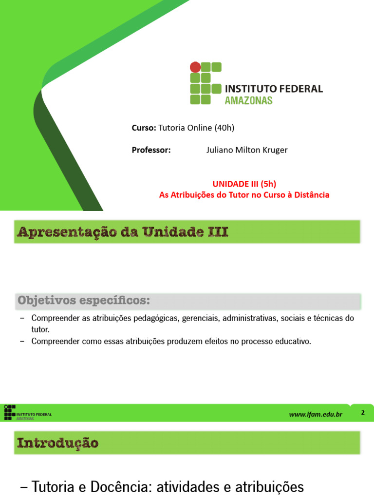Tutoria Un Iii | PDF | Educação à distância | Aprendizado