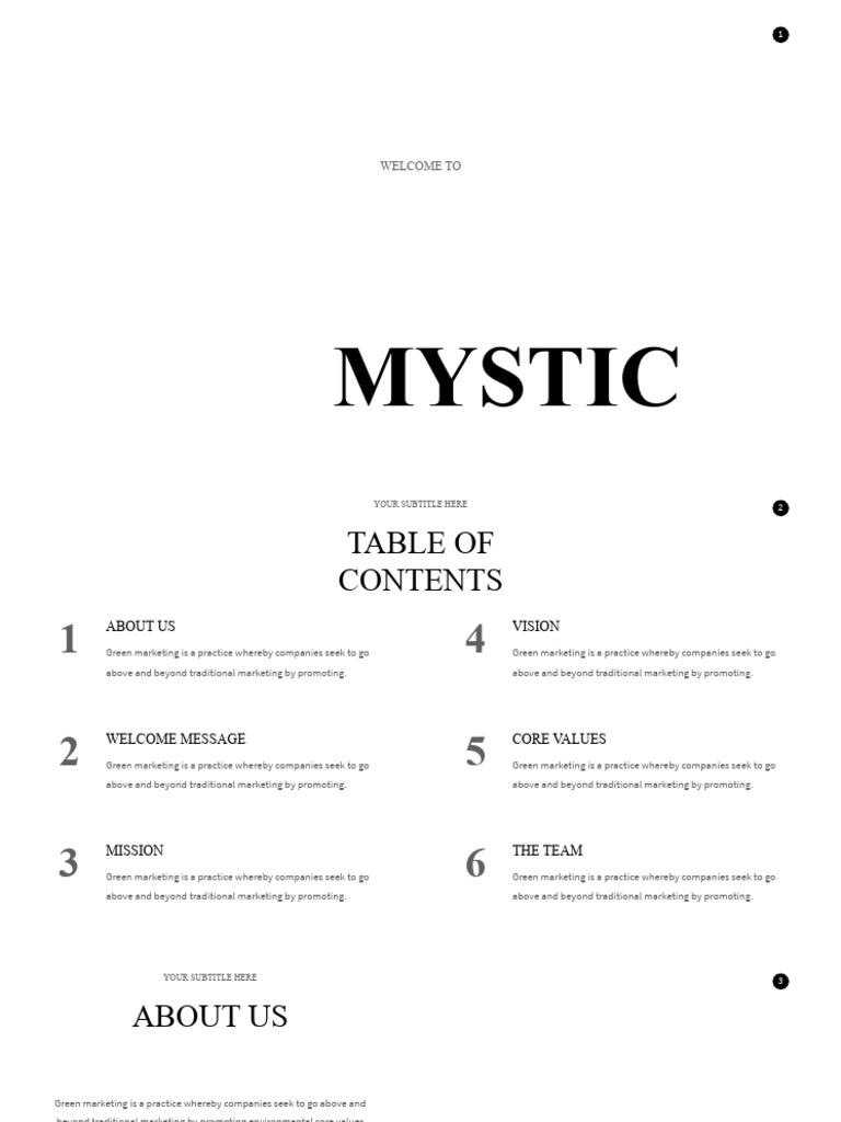 Mystic Minimal Powerpoint Template | PDF | Marketing | Corporate Social ...