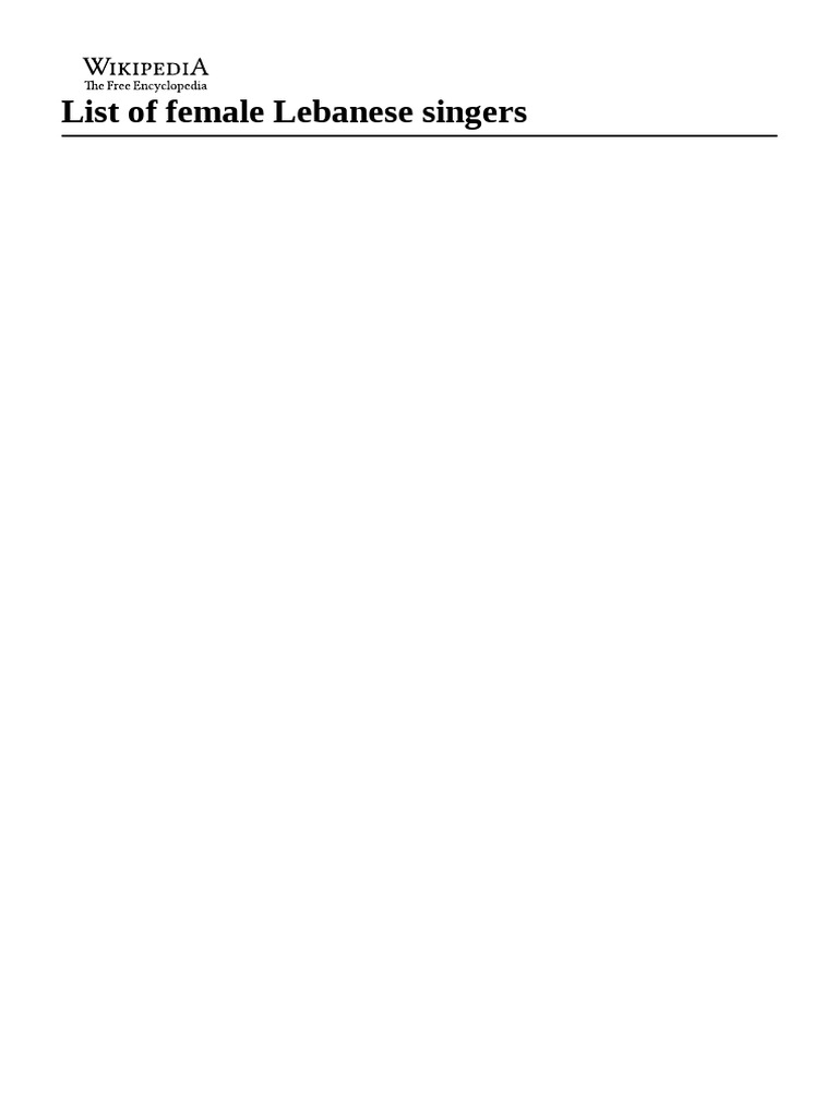 List_of_female_Lebanese_singers | PDF | Lebanon