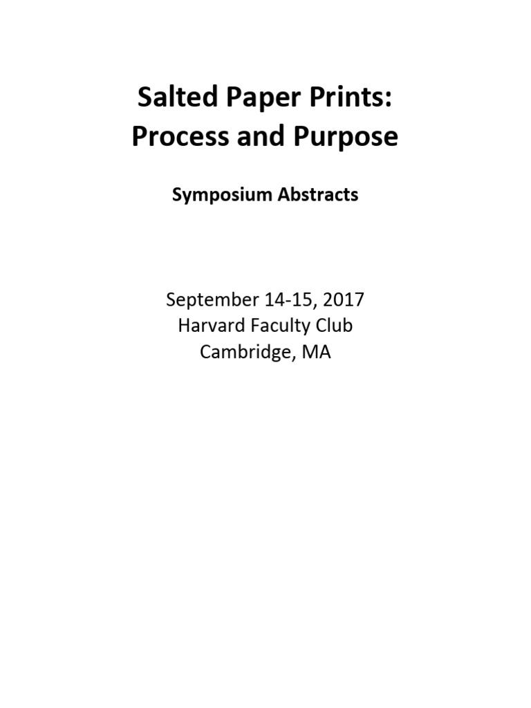 Salted Paper Prints Symposium | PDF | Mass Spectrometry | Spectroscopy
