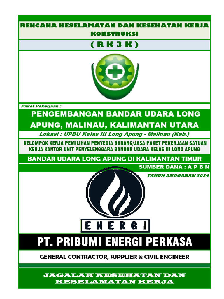 Rencana Keselamatan Konstruksi RK3K | PDF | Teknologi & Rekayasa