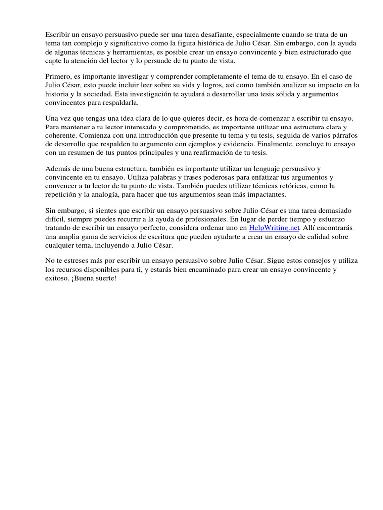 Cómo Escribir Un Ensayo Persuasivo Sobre Julio César | PDF | Ensayos