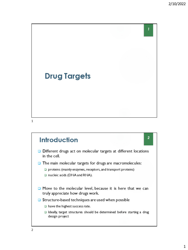 2 Drug - Targets 1 | PDF | Active Site | Macromolecules