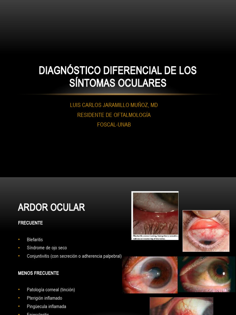 Diagnóstico Diferencial de los Síntomas Oculares (Luis Jaramillo) | PDF | Ojo humano ...