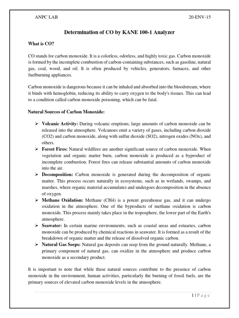 lab 6 B | PDF | Carbon Monoxide | Carbon Dioxide lab 6 B | PDF | Carbon Monoxide | Carbon Dioxide