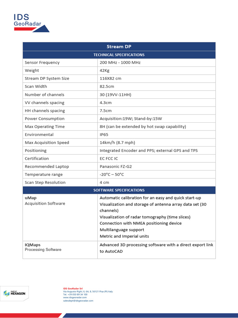 IDS GeoRadar - Stream DP - Datasheet-0224 - Web | PDF | Information And Communications ...