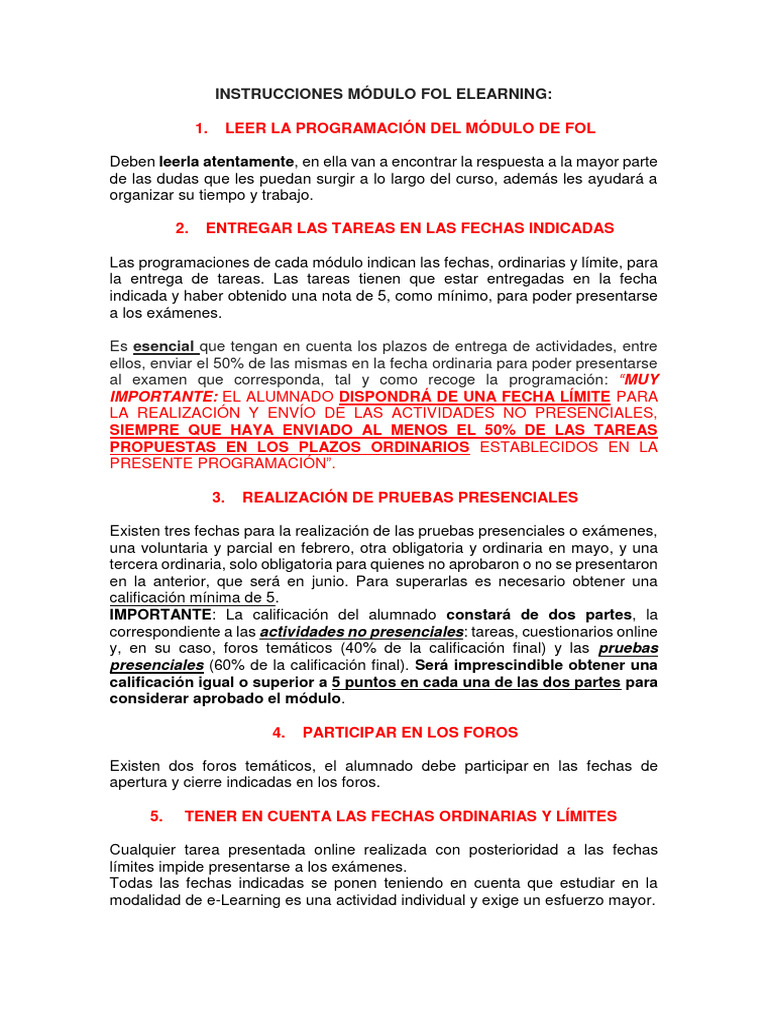 Instrucciones FOL | PDF