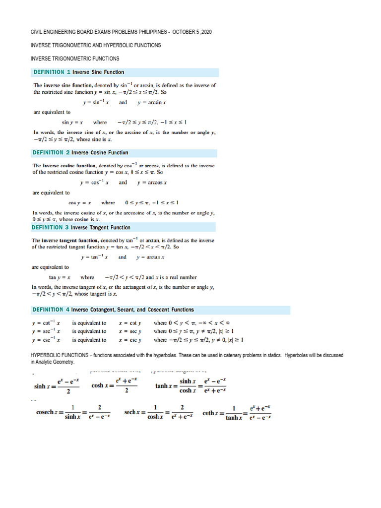 Civil Engineering Trigonometry Problems | PDF | Trigonometric Functions ...