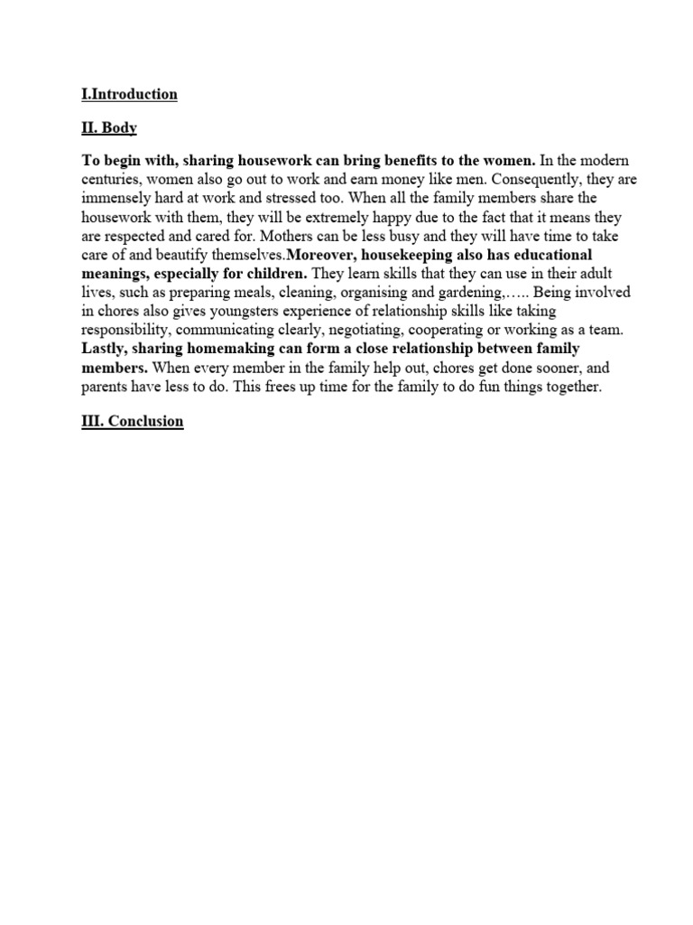 Benefits of Sharing Housework | PDF | Wellness