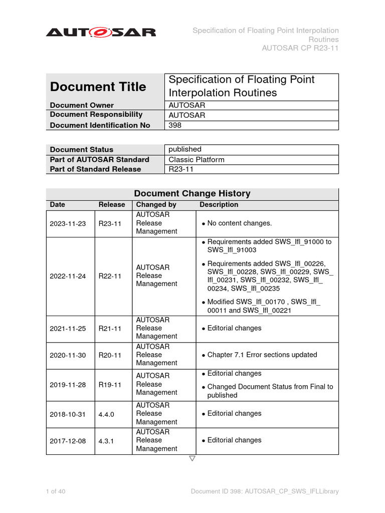Autosar Cp Sws Ifllibrary Pdf Library Computing Data Type 