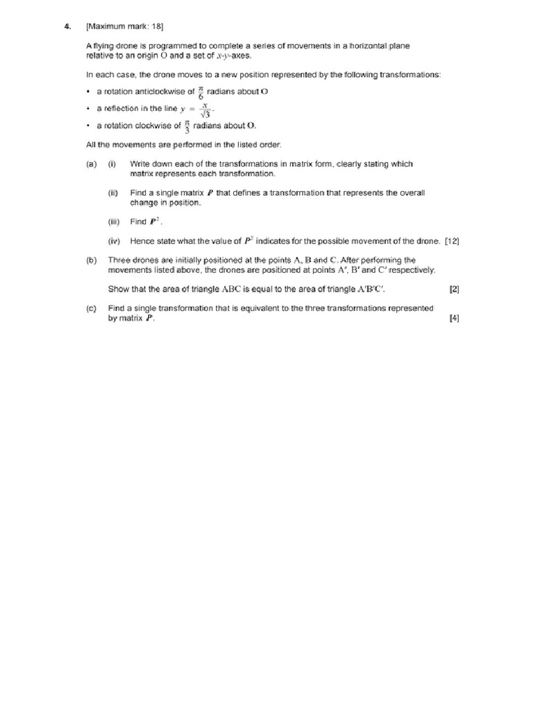 Transformation Matrices Question | PDF