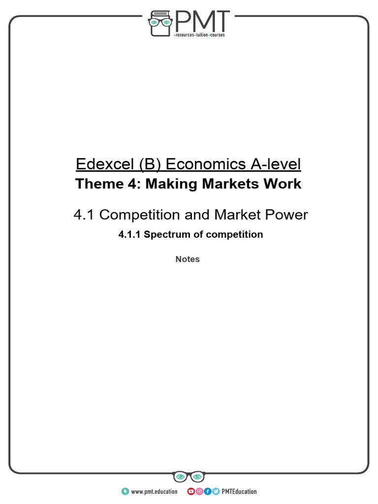 a) Spectrum of competition | PDF | Profit (Economics) | Monopoly