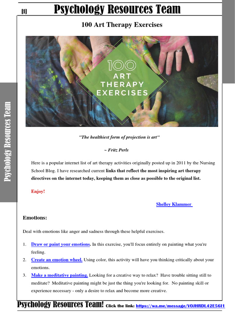 100 Art Therapy Exercises | PDF | Art Therapy | Collage