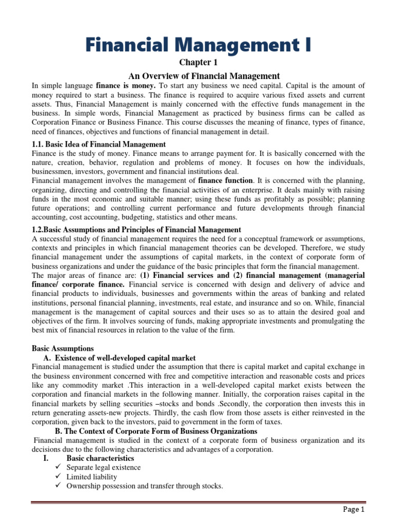 Financial Management I | PDF | Profit (Economics) | Leverage (Finance)