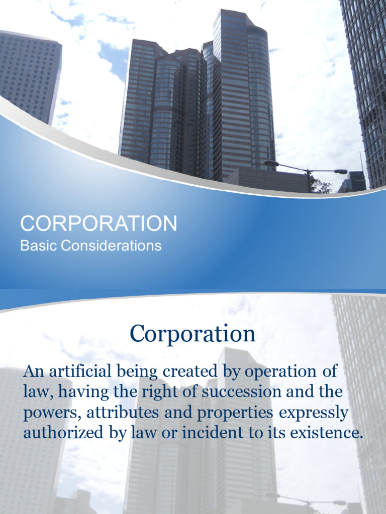 Basic-Considerations-of-a-Corporation | PDF | Corporations | Share ...