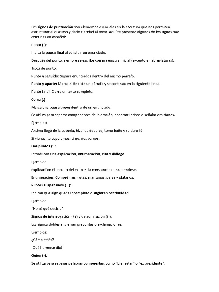 Signos de Puntuación | PDF | Puntuación | Gramática