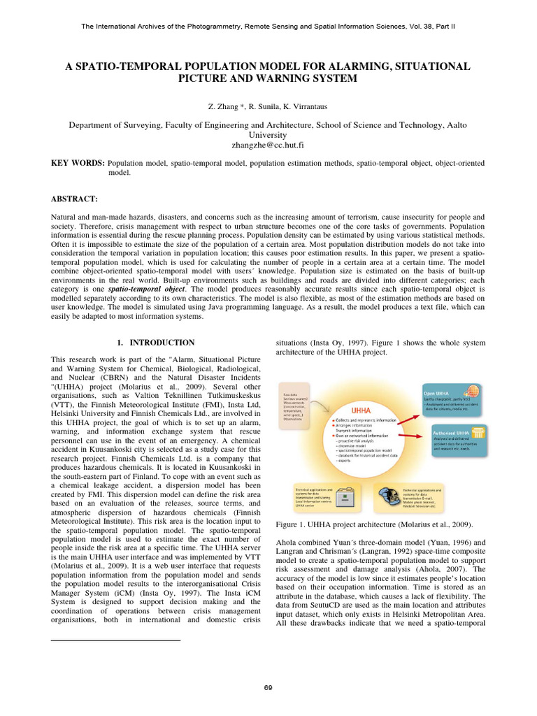 2010 Zhang A Spatio Temporal Population Model For Alarming