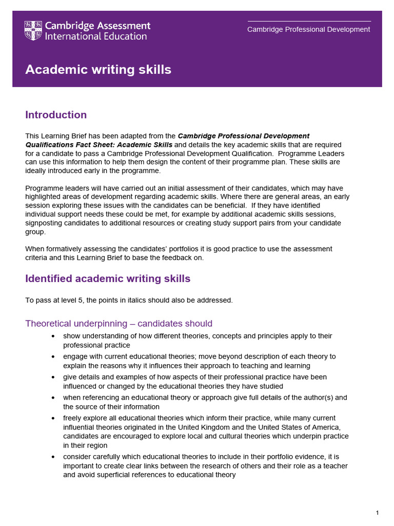 Academic Writing Skills | Download Free PDF | Theory | Evaluation