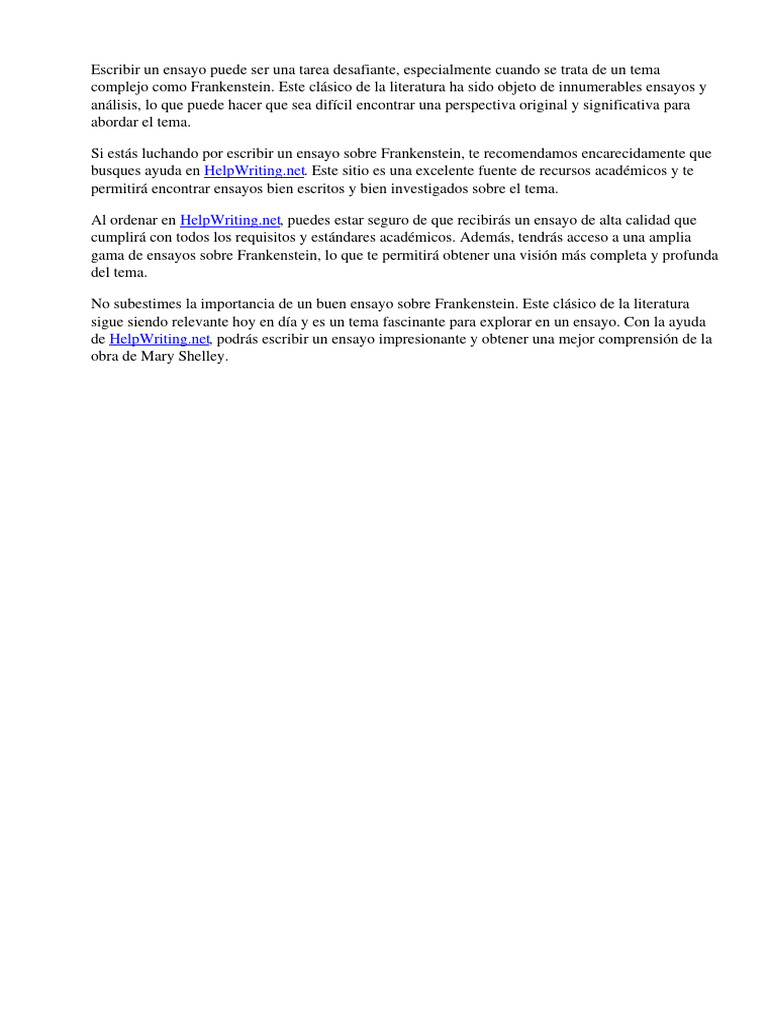 Ensayos Sobre Frankenstein | PDF | Scribd