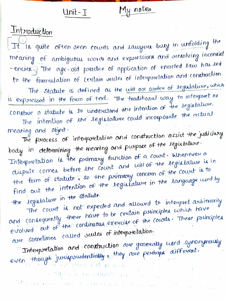 Interpretation of Statutes | PDF