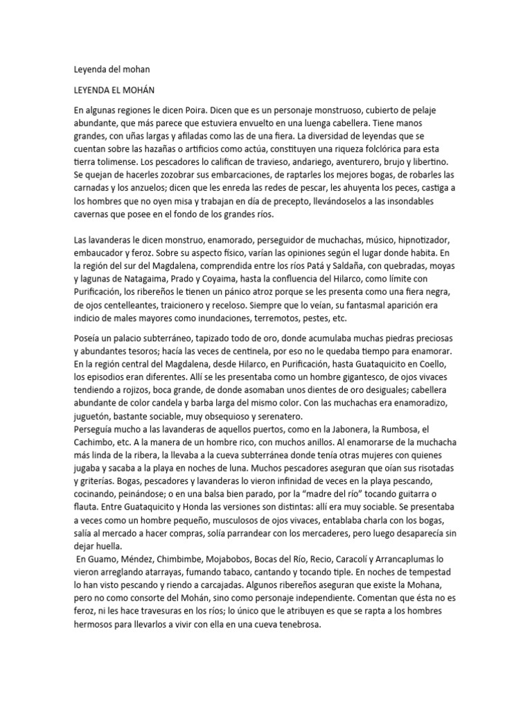 Leyenda Del Mohan 6° | Descargar gratis PDF | Criaturas legendarias