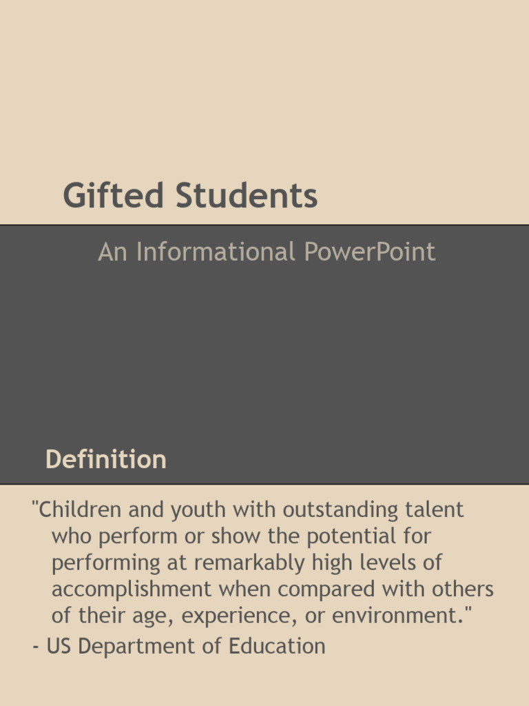 Gifted Powerpoint 2 | PDF | Intellectual Giftedness | Gifted Education