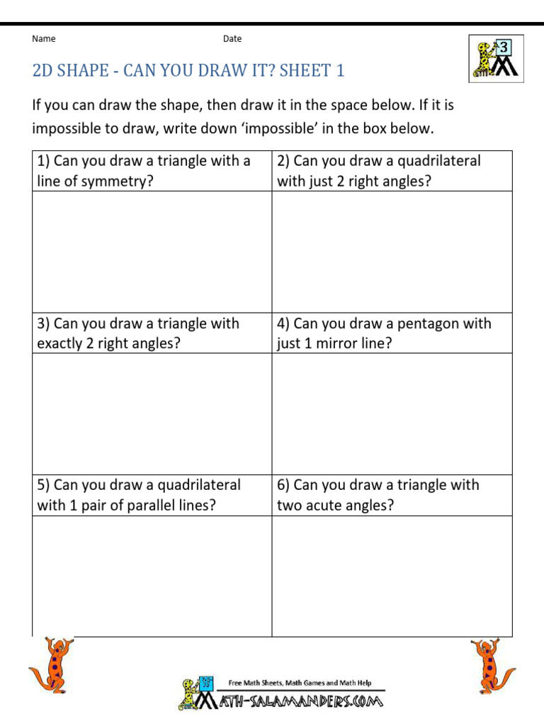 2d Shape Can You Draw It 1 1 | PDF